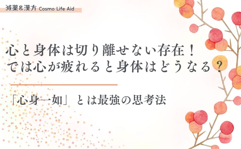 心と身体は切り離せない存在！では心が疲れると身体はどうなる？「心身一如」とは最強の思考法 | Cosmo Life Aid合同会社